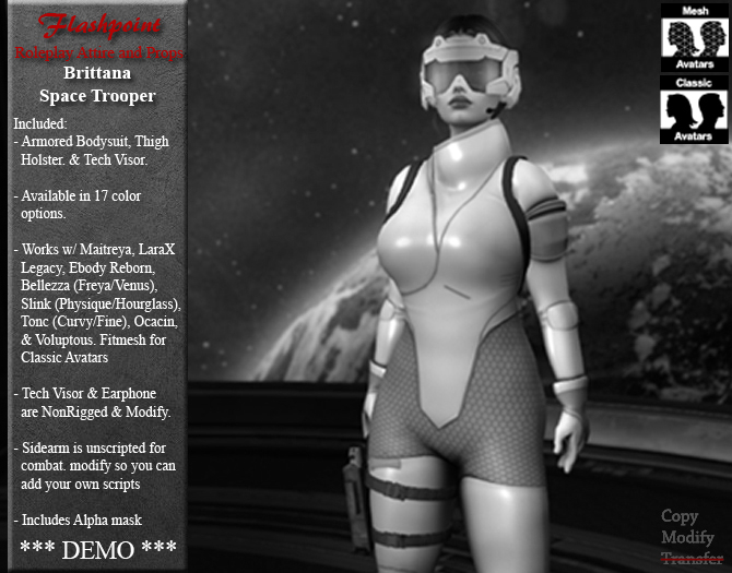 Second Life Marketplace - Brittana Space Trooper - Demo